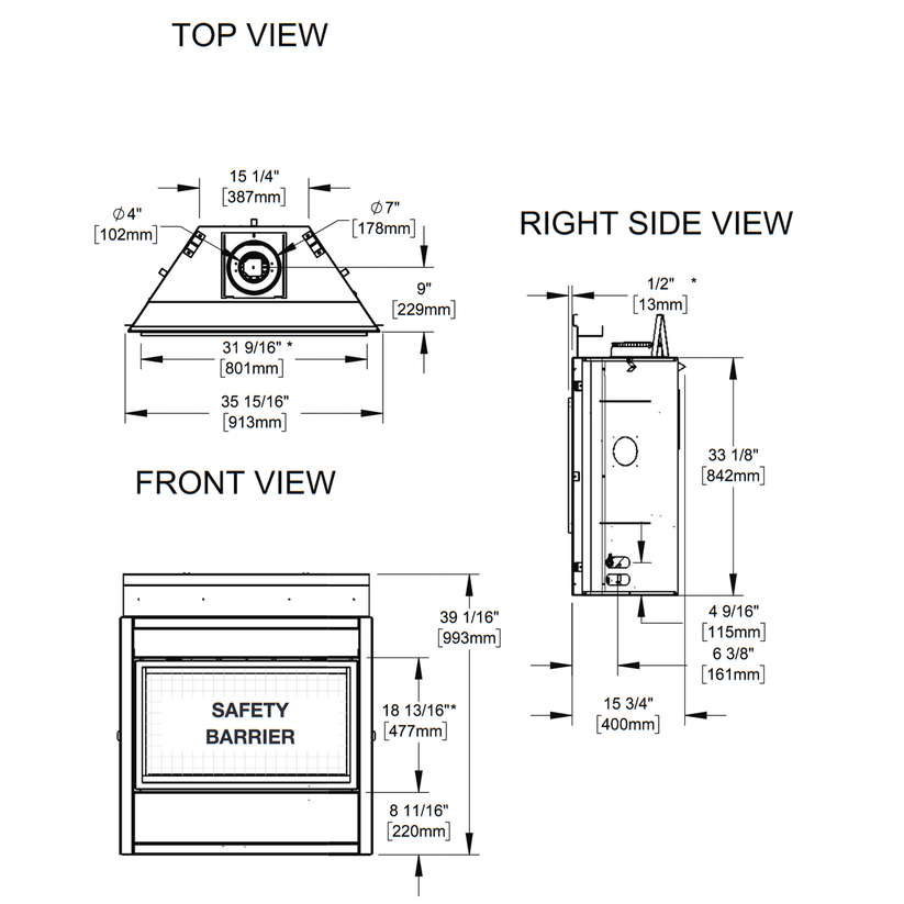Napoleon Ascent BL36 Top Vent Direct Vent Linear Gas | BL36NTEA-1 ...