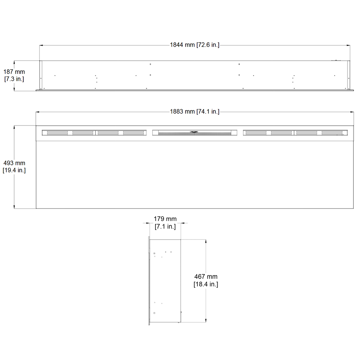 Dimplex Prism 74 Inch Wall Mounted Electric Fireplace | BLF7451 – North ...
