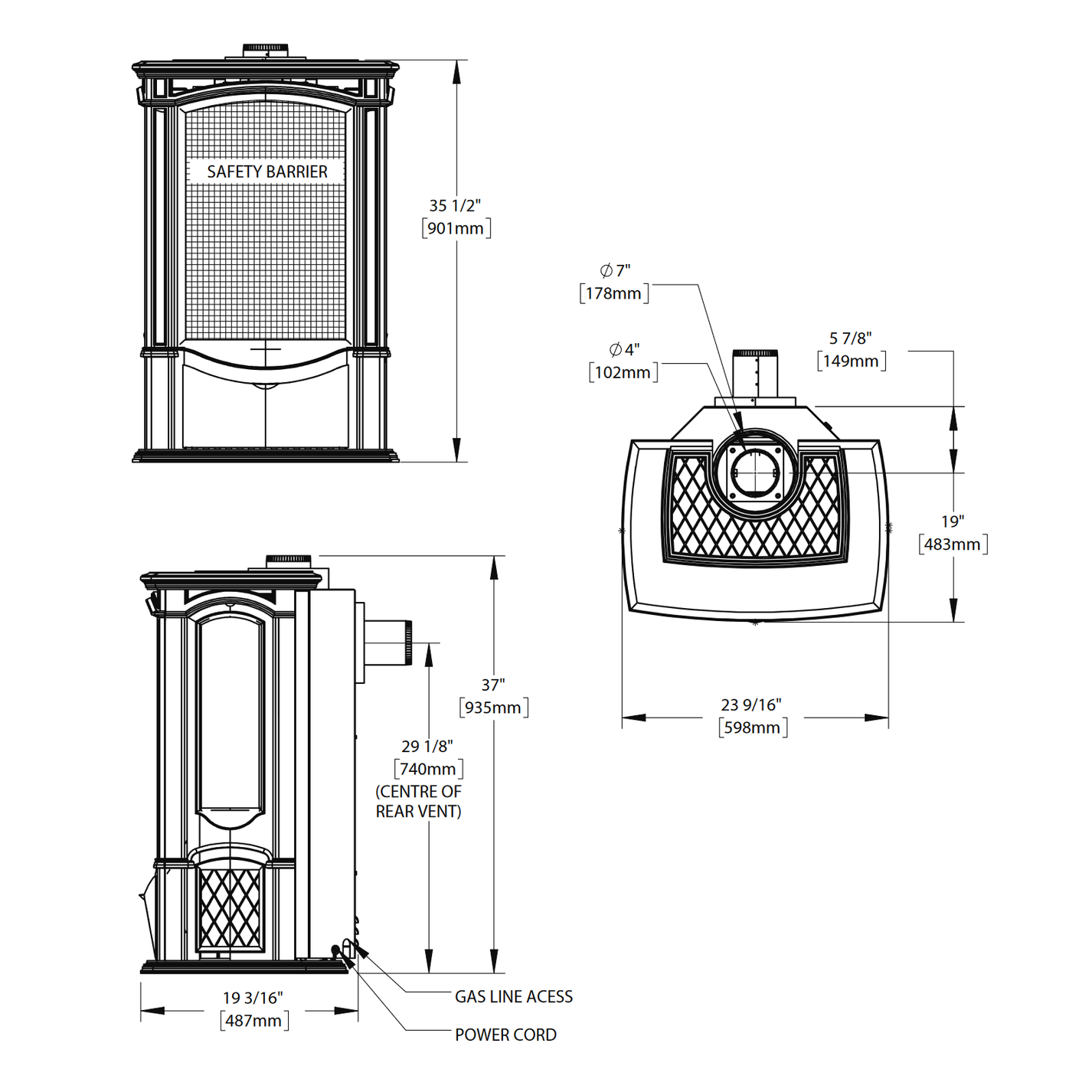 Napoleon Castlemore Electronic Ignition Direct Vent Stove | GDS26N ...