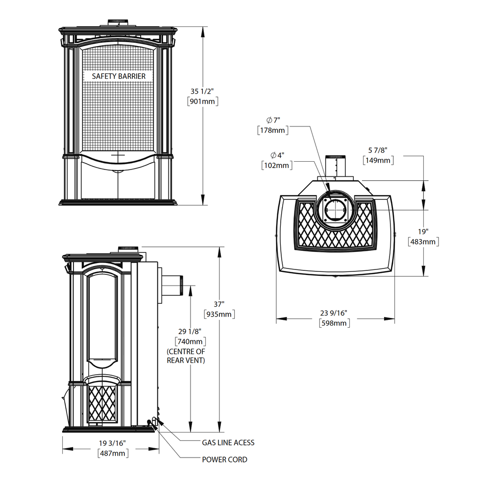 Napoleon Castlemore Electronic Ignition Direct Vent Stove | GDS26N ...