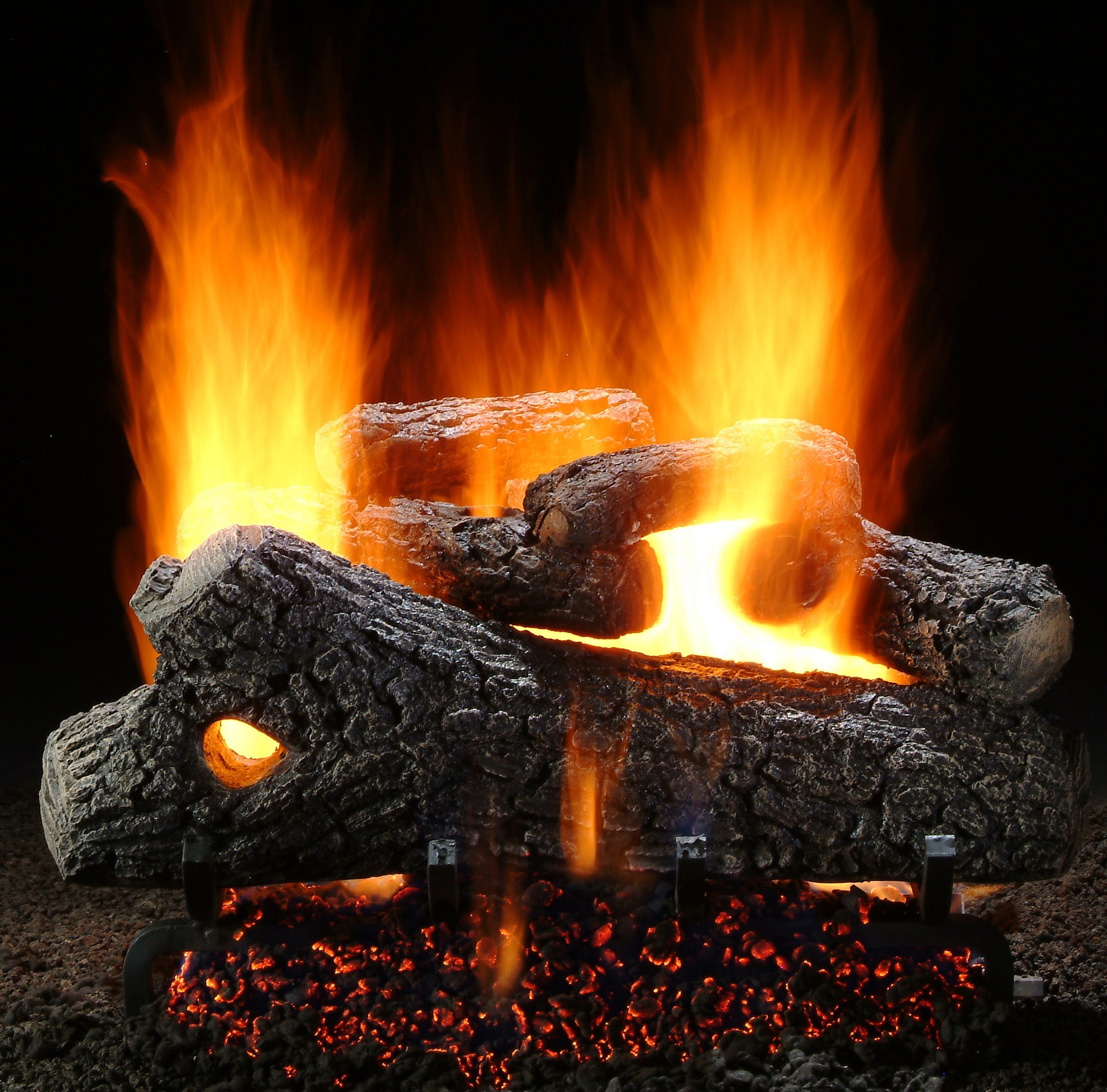 Hargrove 30 Inch See Through Vented Log Set Variable Flame with Remote ...